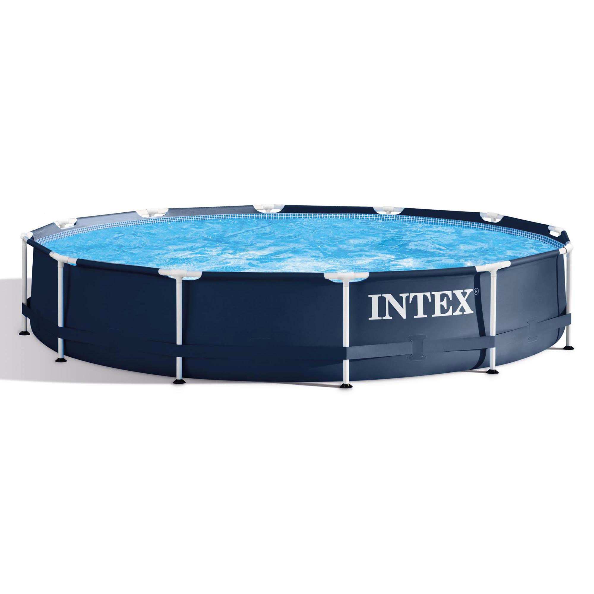 Intex Metal Frame Round Above Ground Swimming Pool w/Pump & Reviews ...