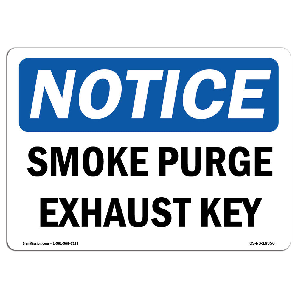 SignMission Smoke Purge Exhaust Key Sign | Wayfair