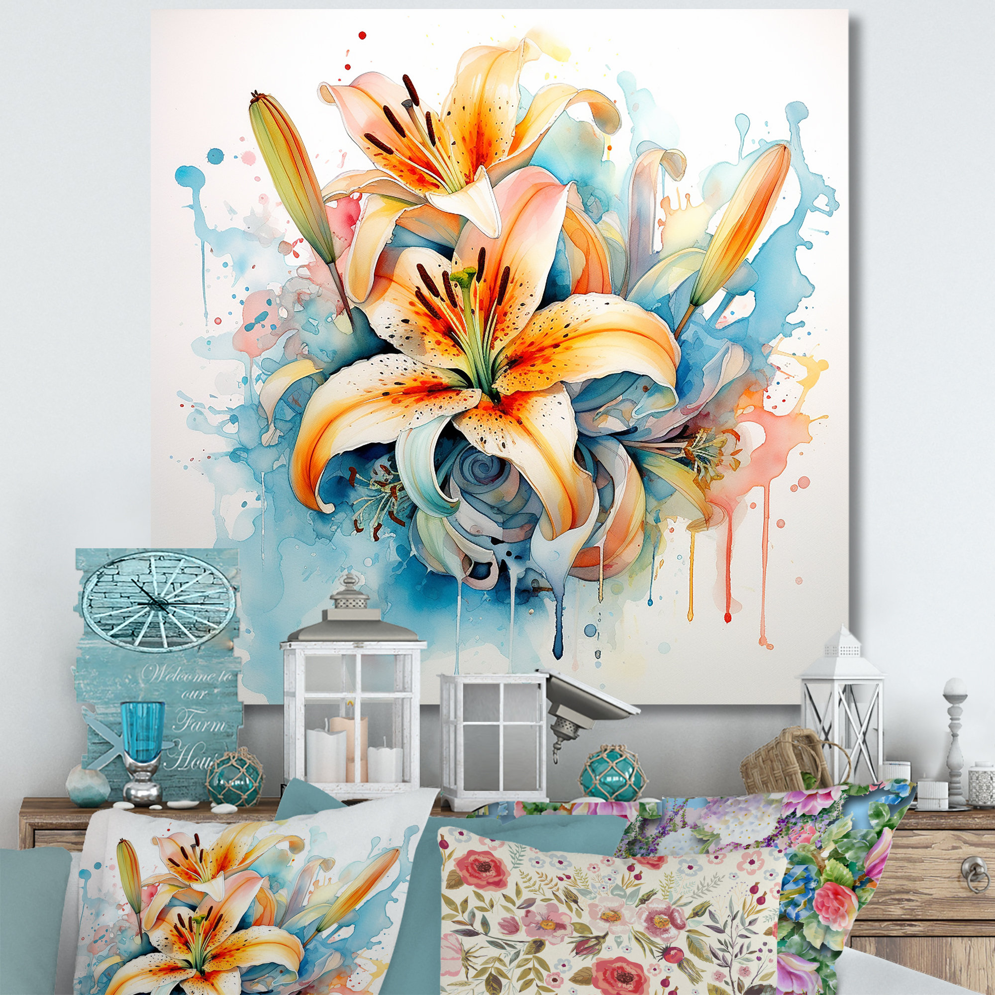 Winston Porter Watercolor Elegant Lily Purity I - Lilies Canvas Art ...