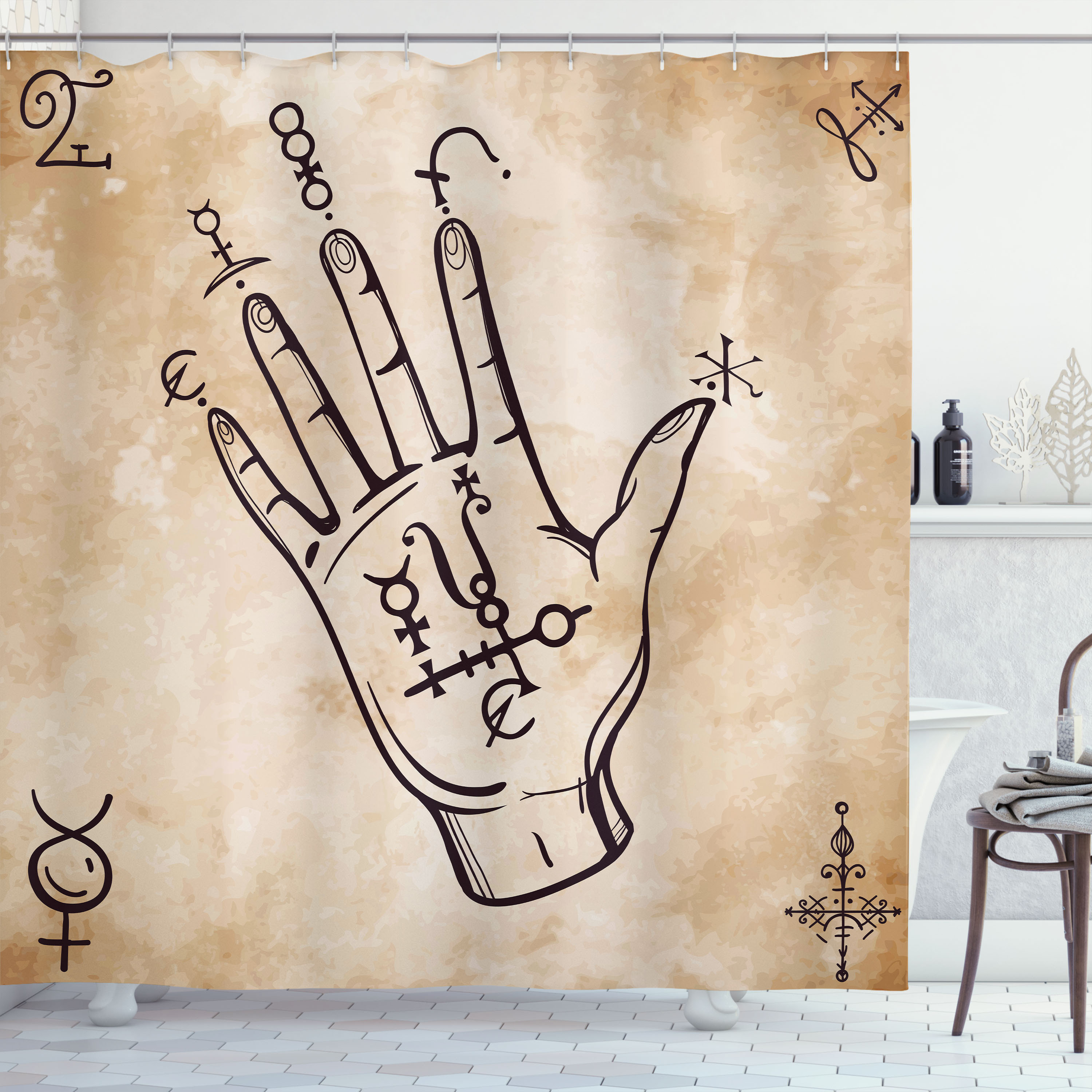 George Oliver Tan Shower Curtain Retro Medieval Form Black and Tan ...