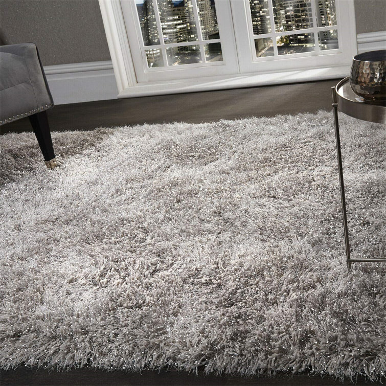 Canora Grey Shaggy Rug With Shiny Sequins, 55Mm Thick, Pile Height ...