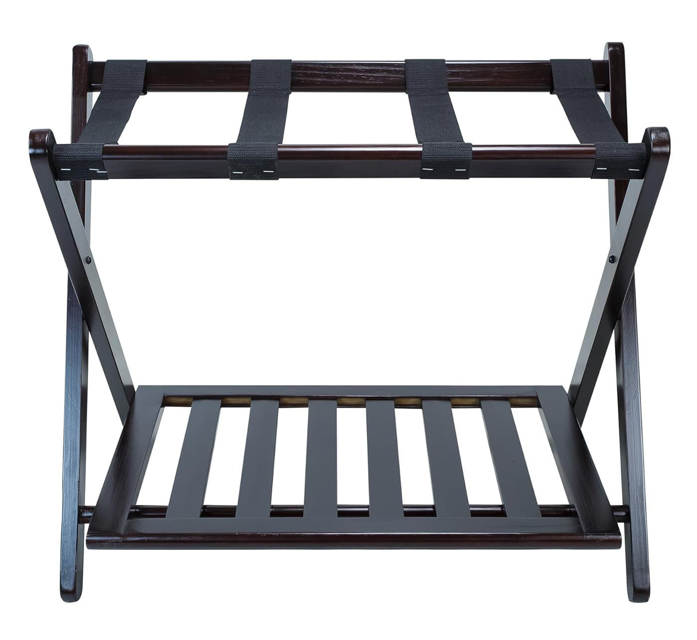 FULOFY 1 pack Walnut Solid Wood Luggage Rack, 16x26.75x22.25 inches ...