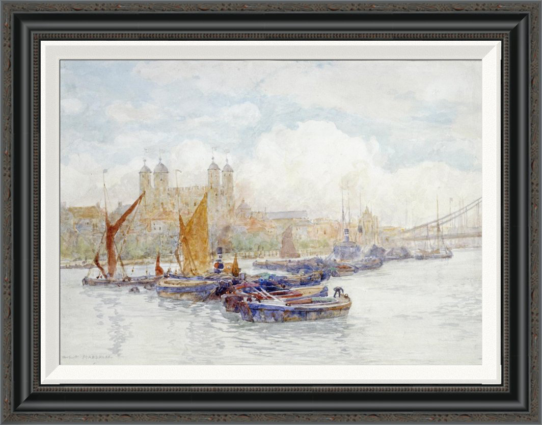 Global Gallery 'The Tower of London From the Thames' by Herbert Menzies ...