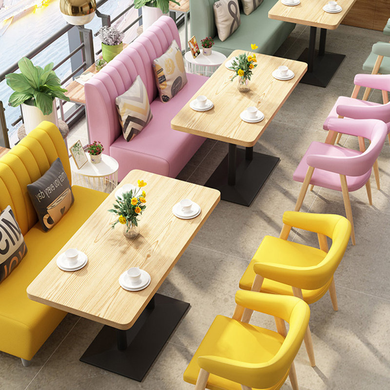 Canadian Linen Modern Simple Restaurant Dessert Shop Cafe Benches Faux ...