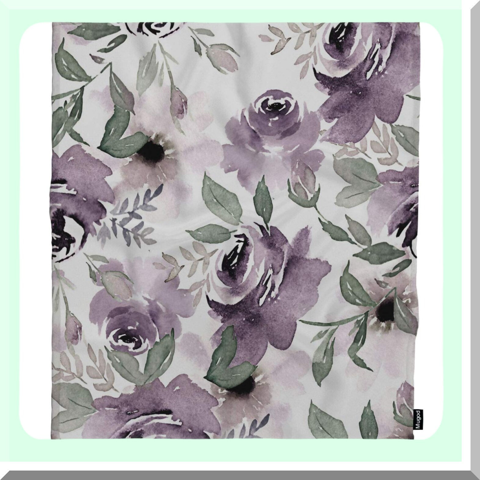 BRBCA Vintage Purple Floral Watercolor Throw Blanket - Soft Cozy ...