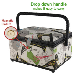 Singer - Large Sewing Basket Kit (Vintage Sewing Machine) & Reviews ...