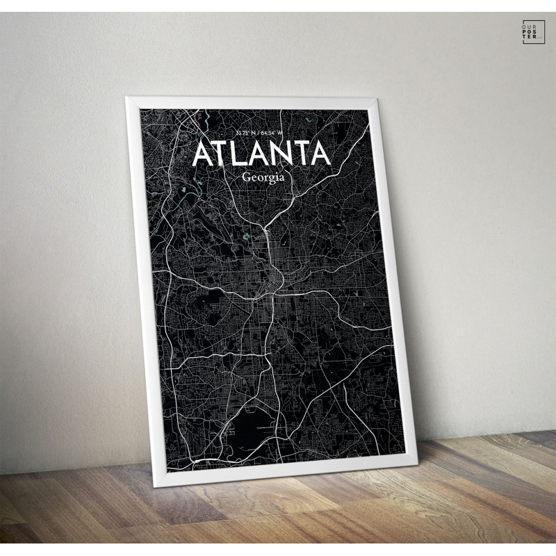 OurPoster.com Atlanta City Map On Paper Print | Wayfair