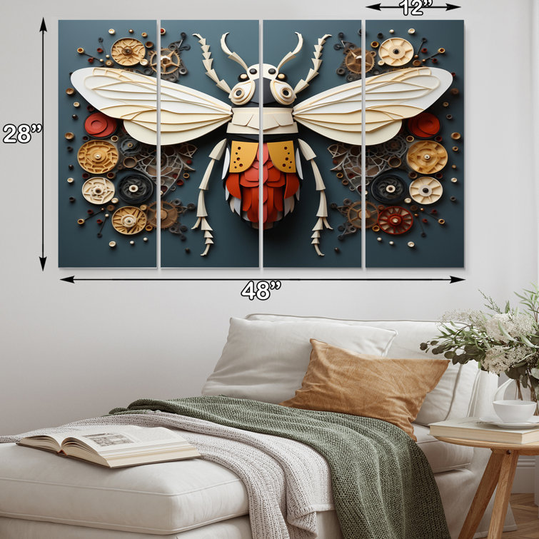 Gracie Oaks Insects Bugs Tiny Wonders I On Canvas 4 Pieces Print ...