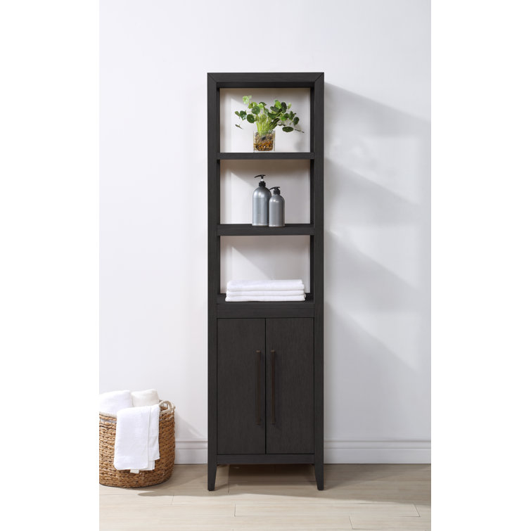 Highbury Furnishings Alsup Solid Wood Freestanding Linen Cabinet ...
