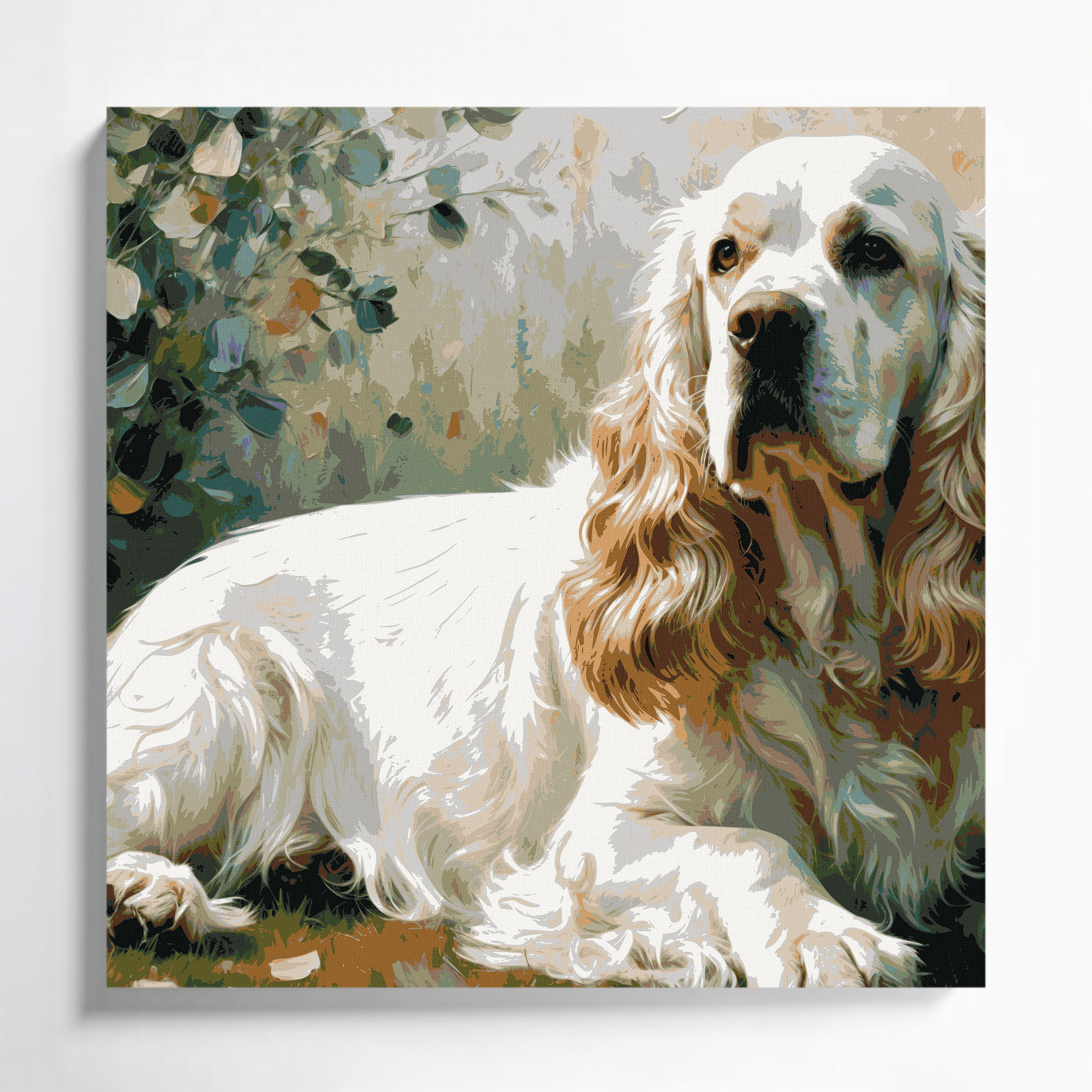 Alcott Hill® Dogs Clumber Spaniel Beige Canvas Wall Art | Wayfair