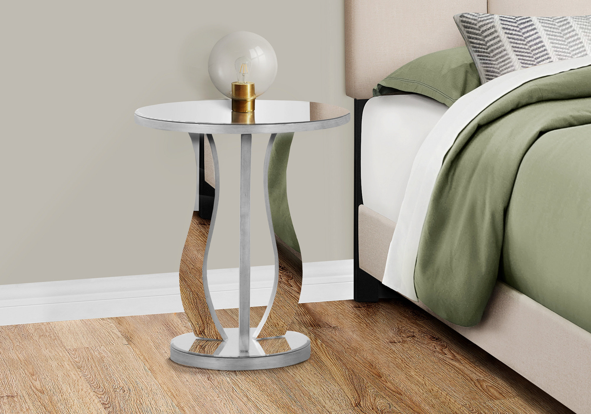 Red Barrel Studio Elegant Nightstand, Nightstand, Round Accent Table, Transitional End Table For ...