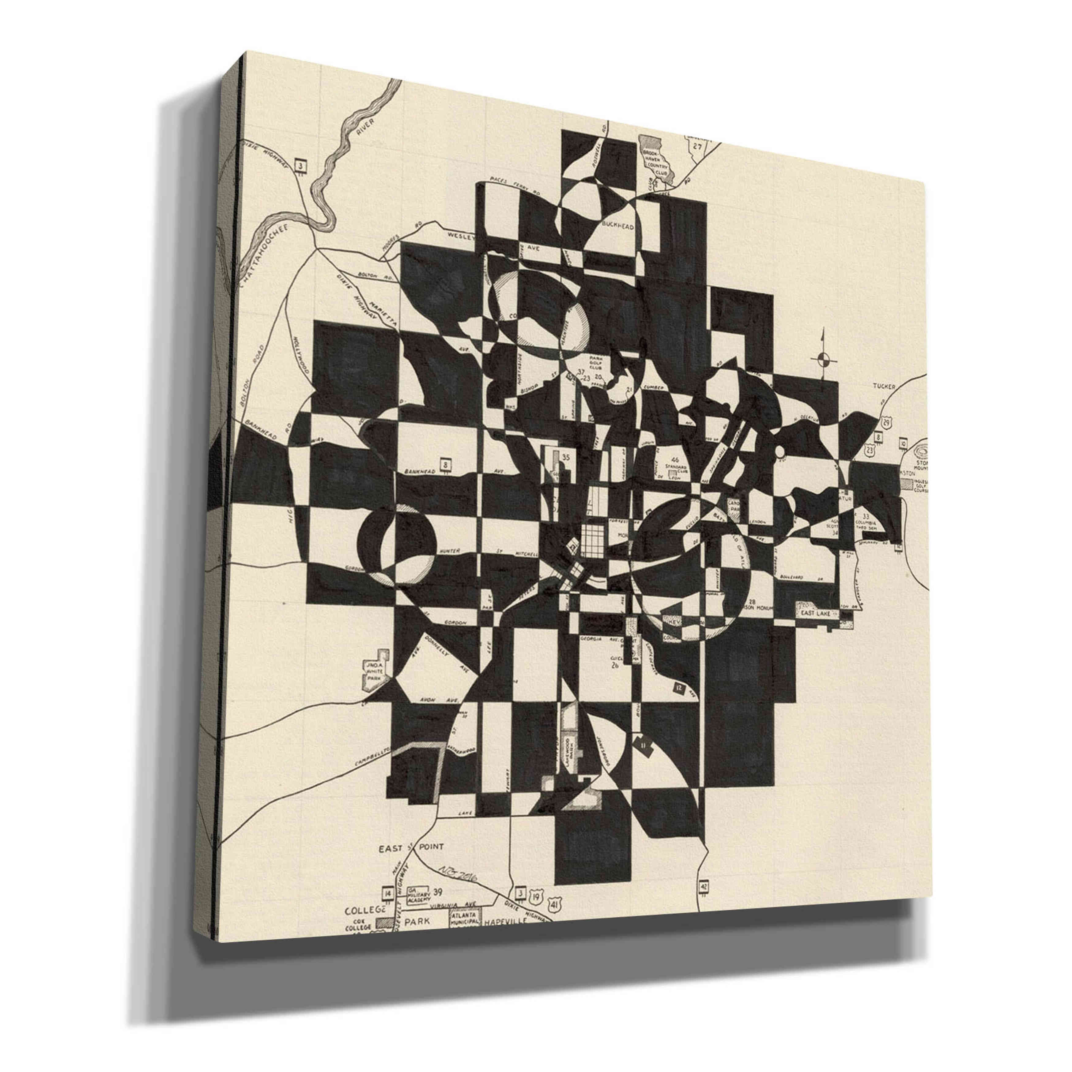 Orren Ellis Modern Map Of Atlanta by Nikki Galapon - Wrapped Canvas ...