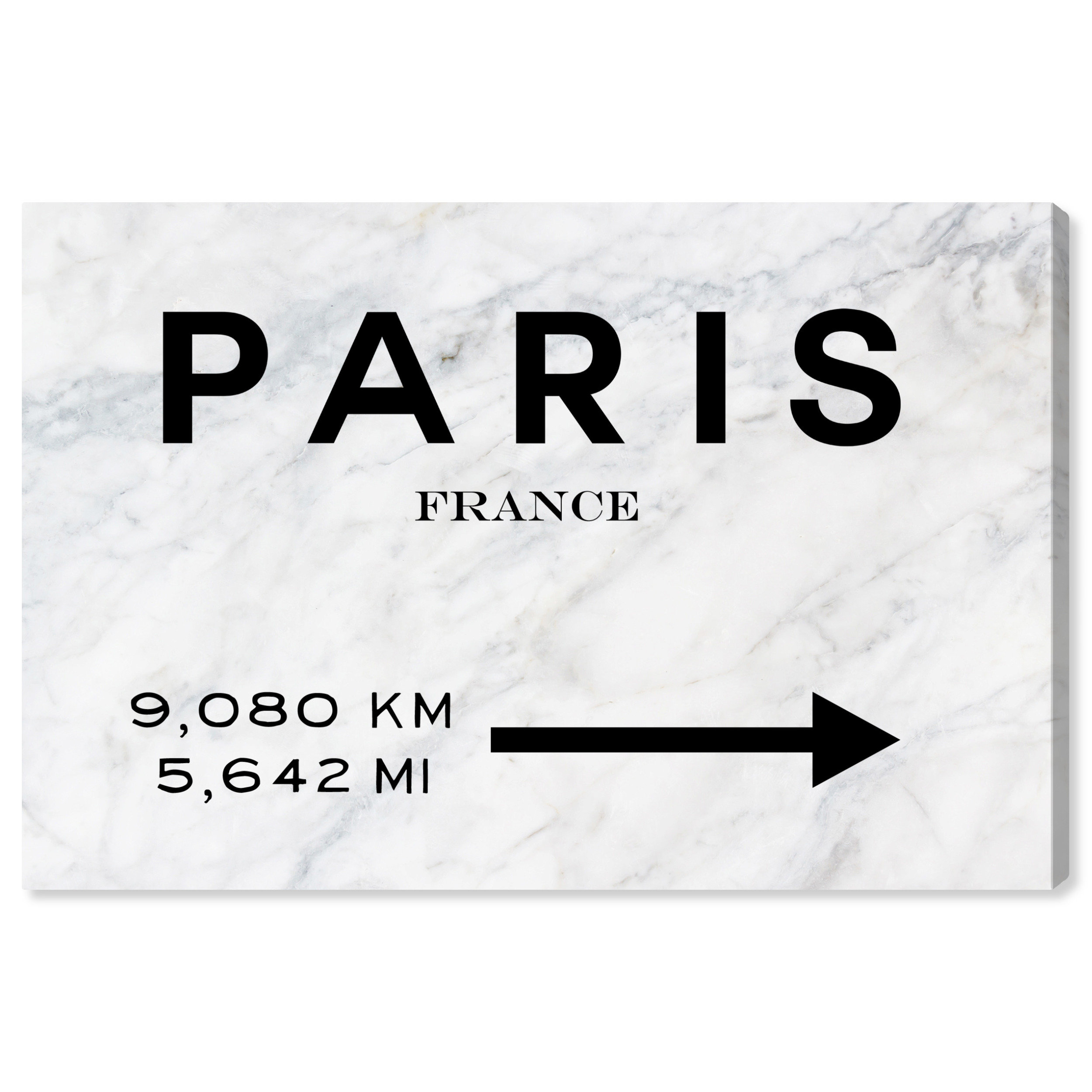 Trinx Fashion and Glam Paris Road Sign Marble Black Modern ...