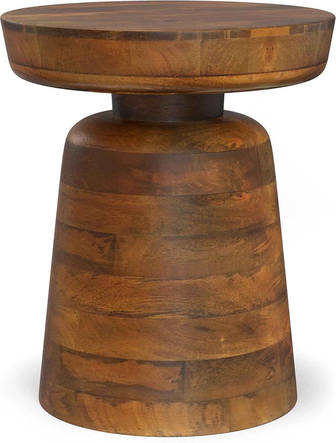 Loon Peak® Mango Wood Round Accent Table, 16" Rustic Contemporary Side ...