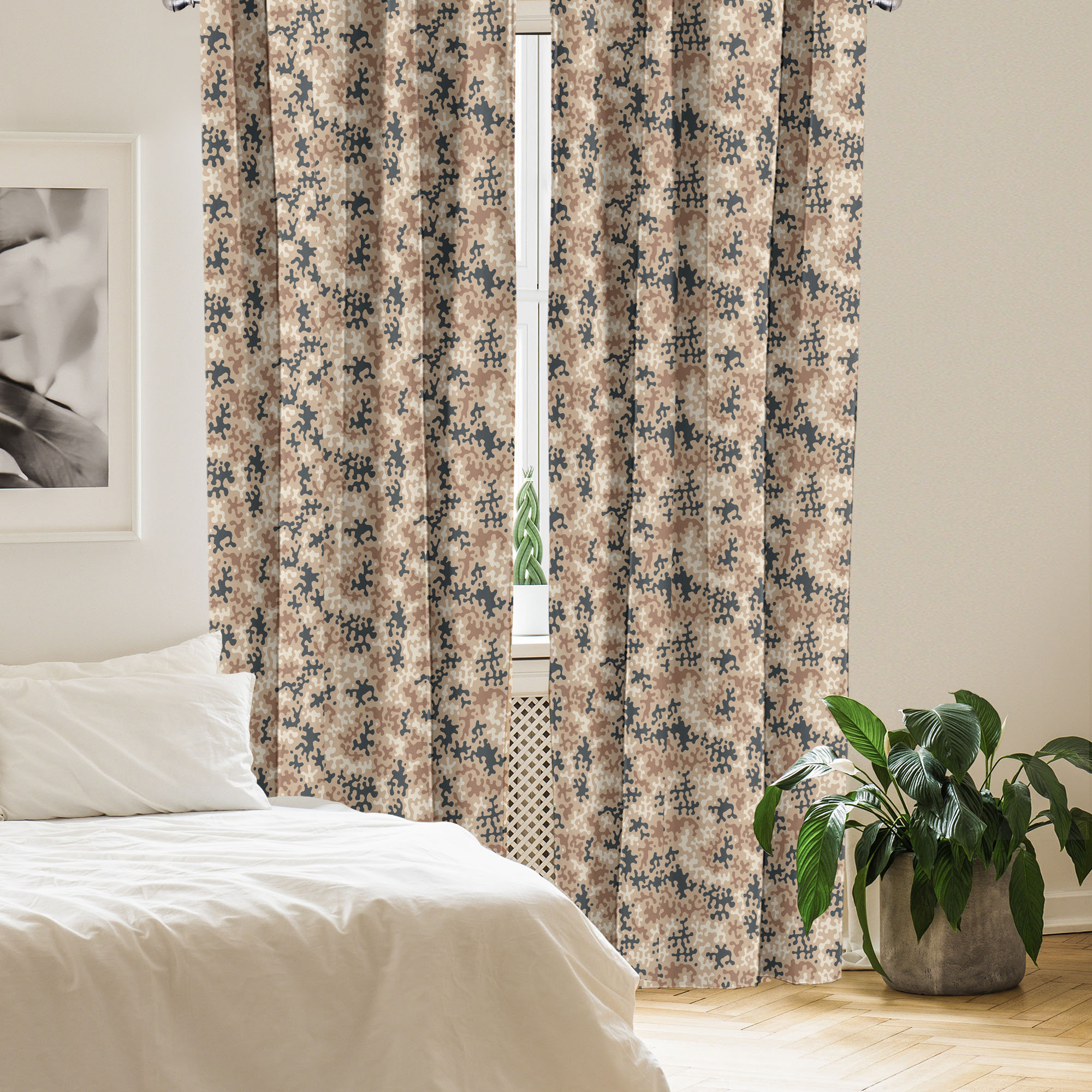 East Urban Home Camo 4-Panel Curtains, Soft Desert Camouflage Spots ...