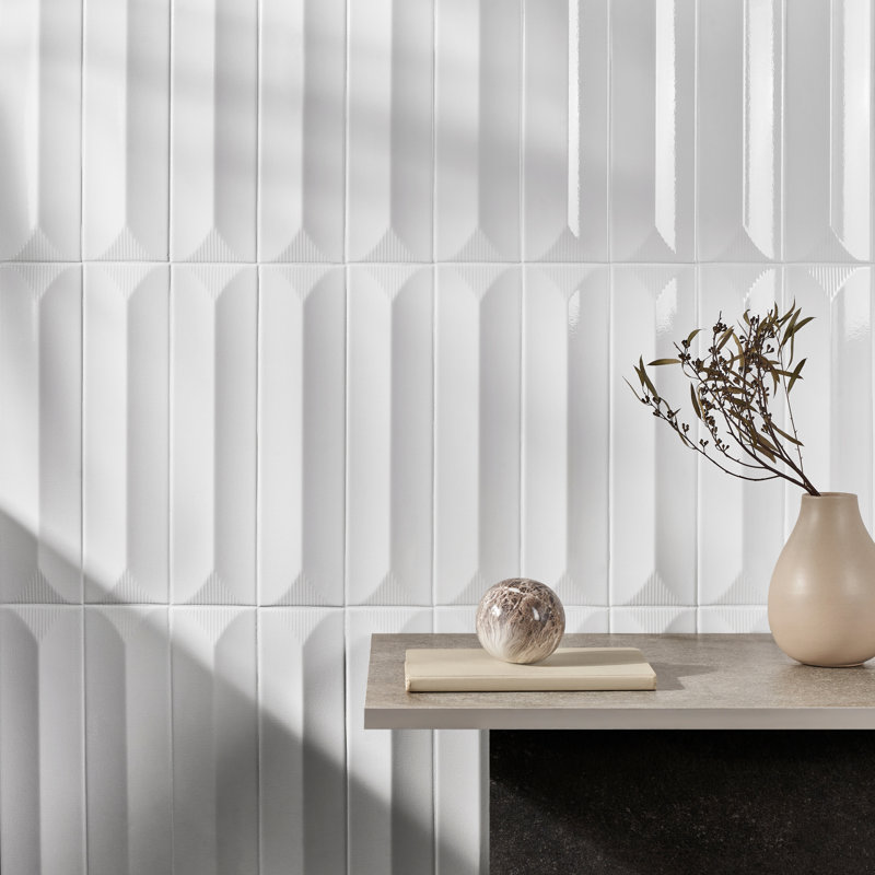 Bond Tile Radiant Inflex 4.43'' W x 17.62'' L Crackled Ceramic Subway ...