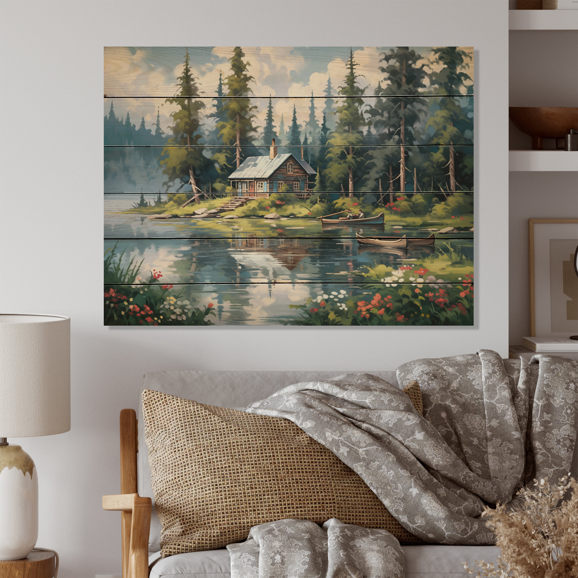Red Barrel Studio Levaughn Rustic Refuge Lakehouse I On Wood Print ...