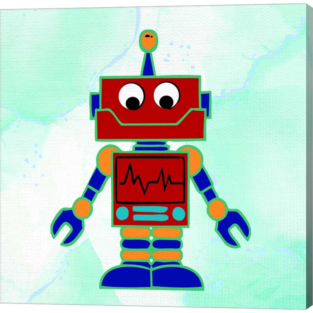 Zoomie Kids Robot 2 by Ann Bailey - Wrapped Canvas Graphic Art | Wayfair