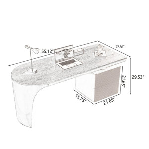 StyleCrafted Furniture Half-circle Manufactured Wood desks | Wayfair