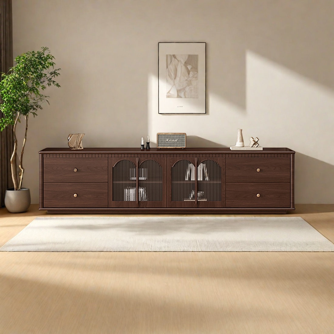 Hokku Designs French Retro Style Cherry Wood TV Stand | Wayfair
