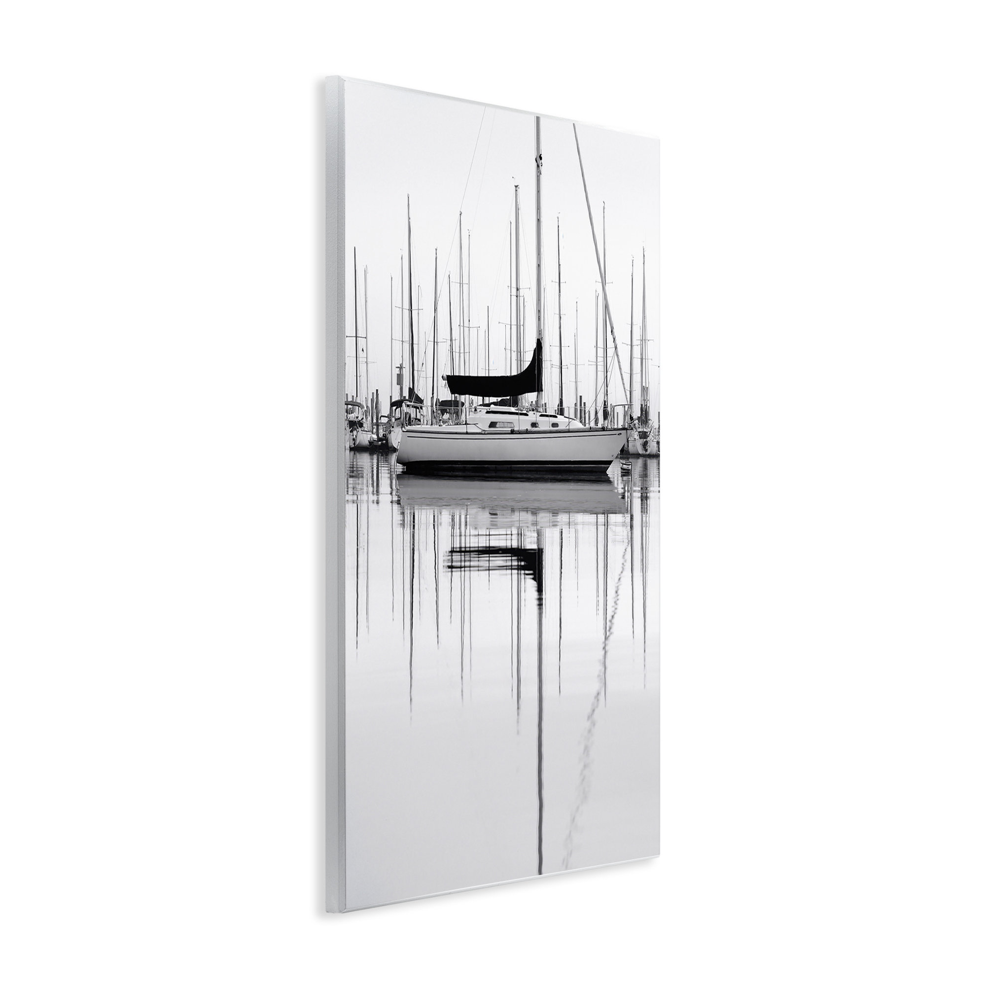 Dakota Fields Monochrome Boat Harbor Wall Plaque Art by Nicholas Bell ...
