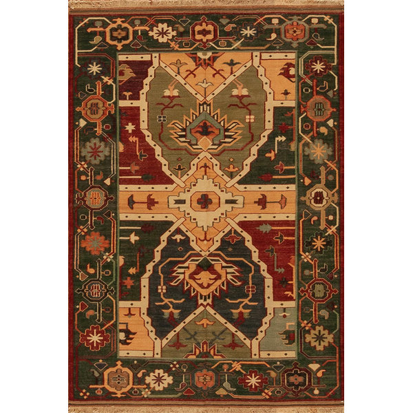 Samad Rugs Discovery Flatweave Wool Area Rug in Red/Green/Light Brown ...