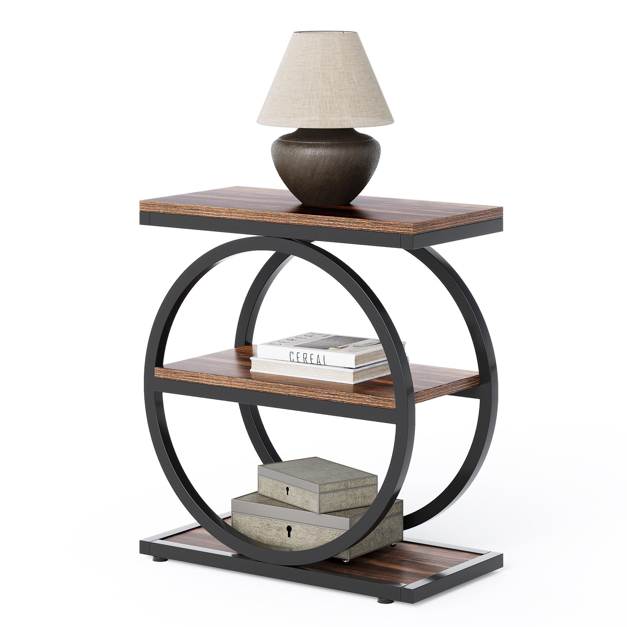 17 Stories 3-Tier Slim End Table - Tall Side Table for Living Room and ...