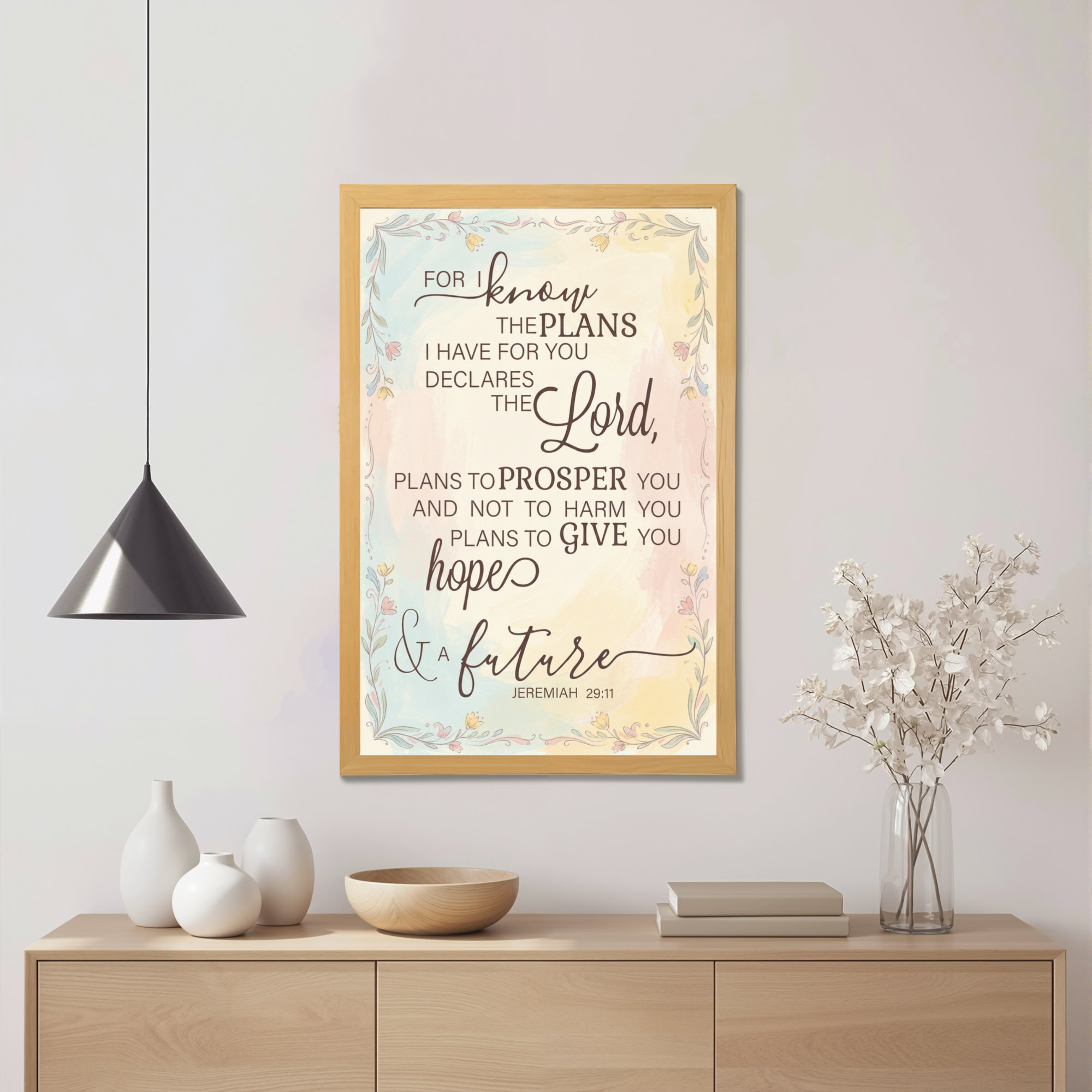 Winston Porter Floral Script Bible Verse Canvas Wrapped Wall Art ...