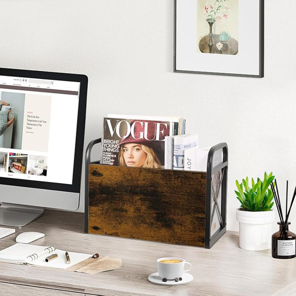 17 Stories Magazine Holder, Natural Magazine Basket Rack Water Hyacinth ...