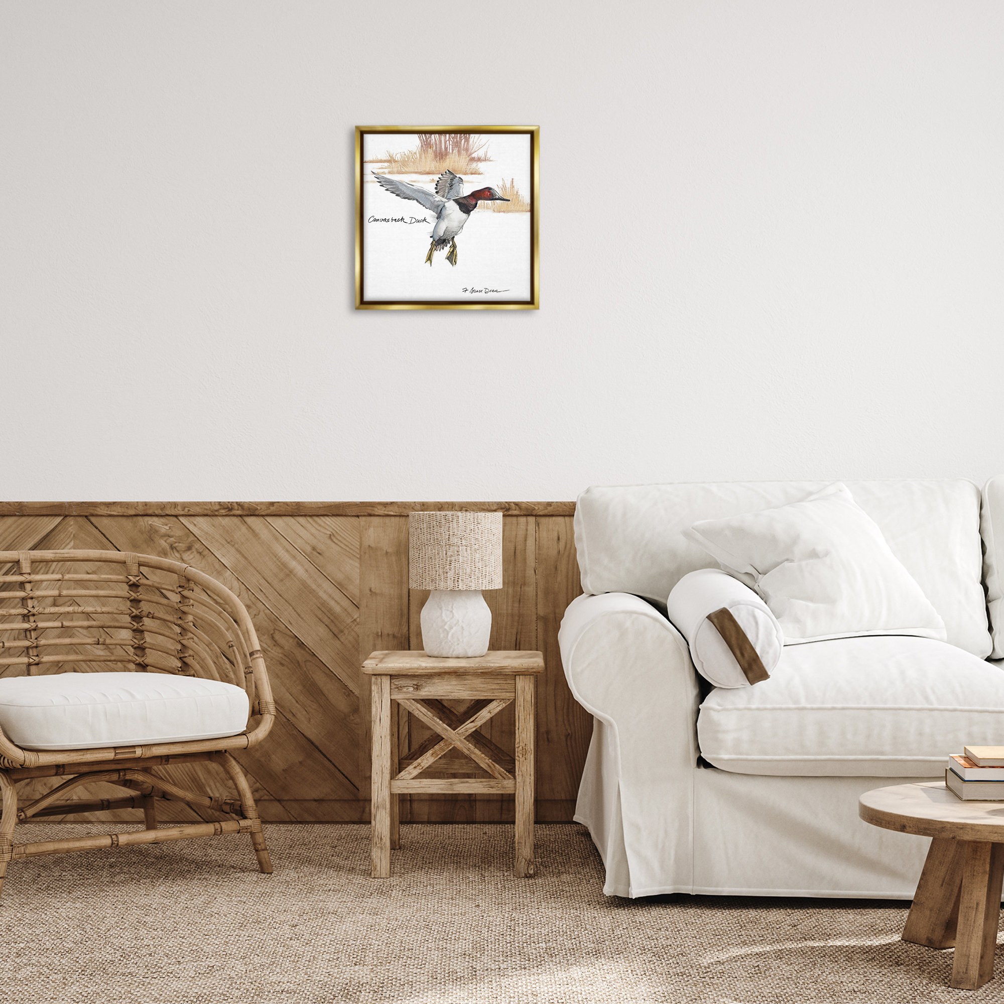 Latitude Run® Canvasback Duck Flying Framed Floater Canvas Wall Art by ...