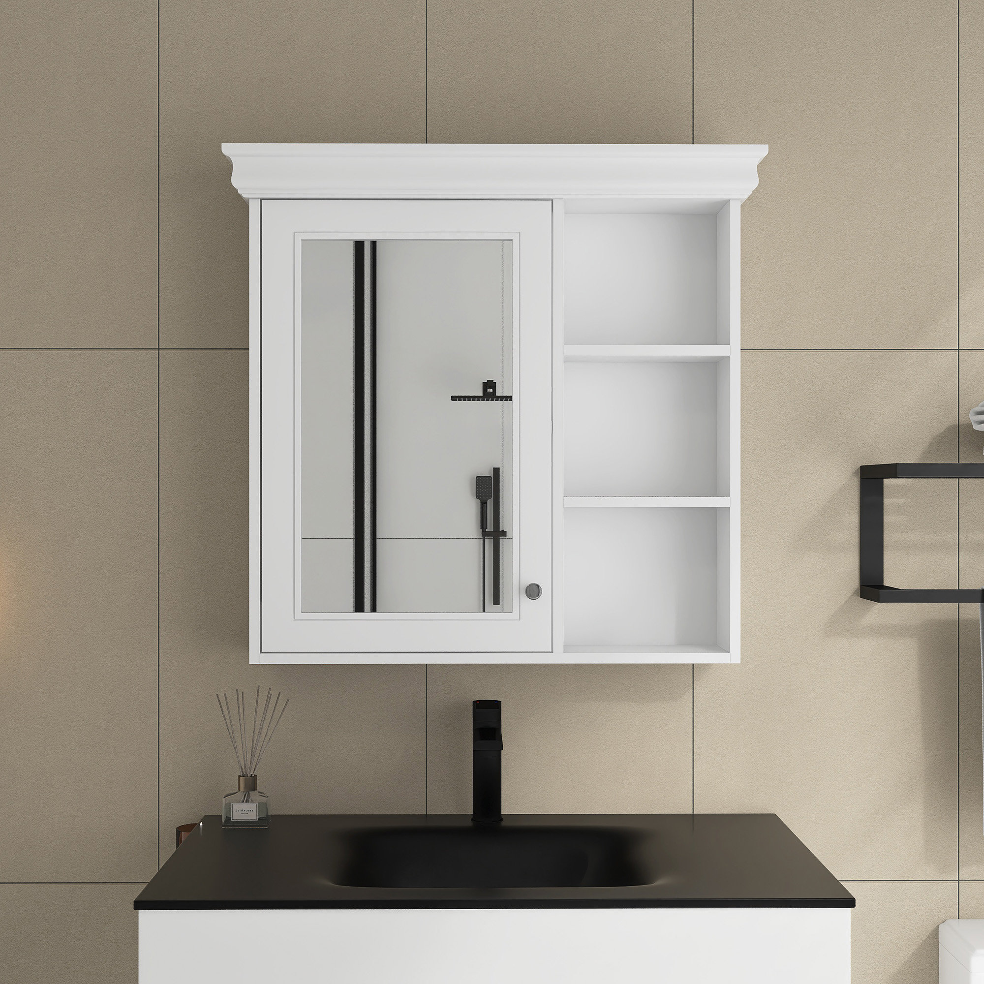 Winston Porter 30'' X 28'' Bathroom Medicine Cabinet With Mirror | Wayfair