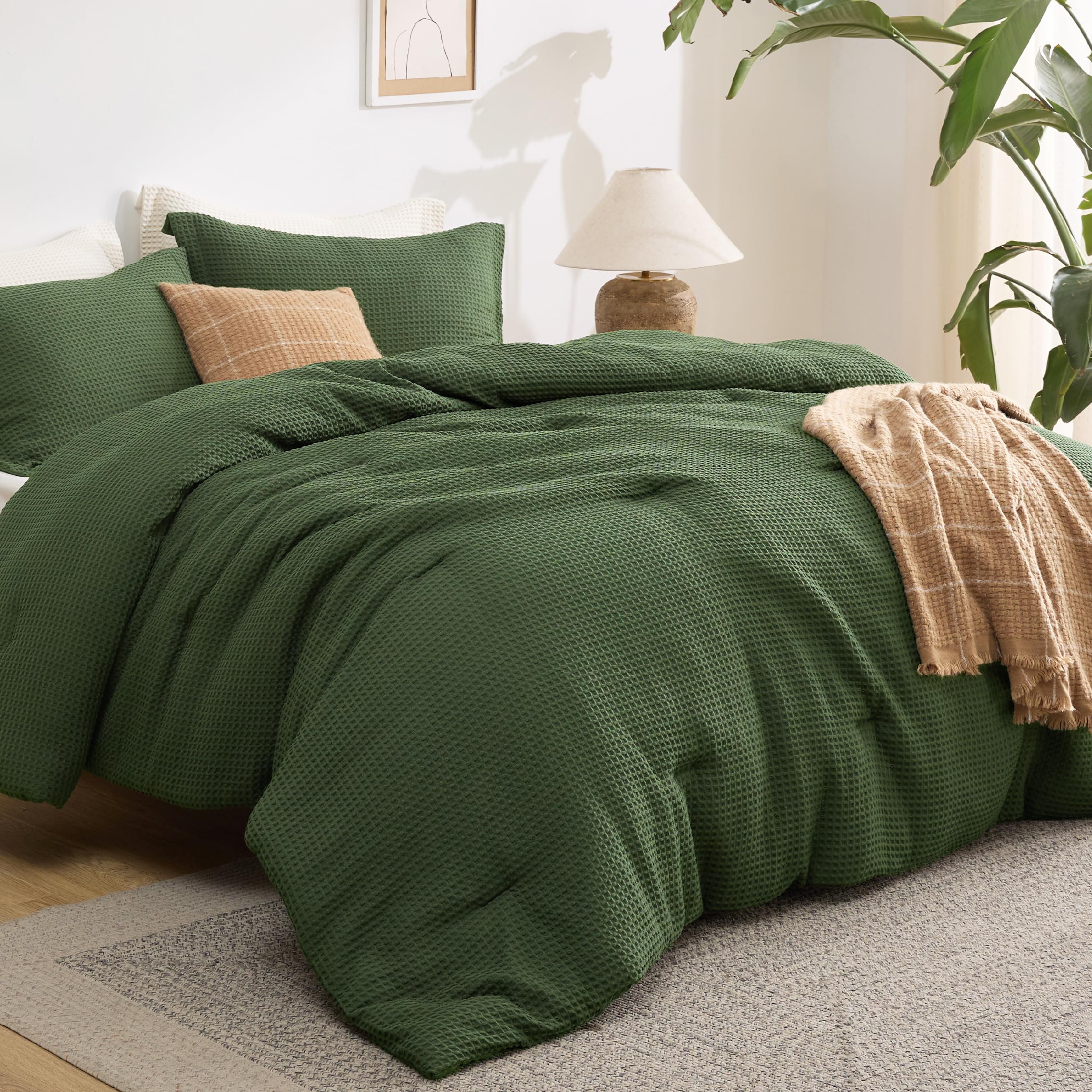 Bedsure Waffle Comforter Set Soft and Breathable Bedding Comforter Set ...