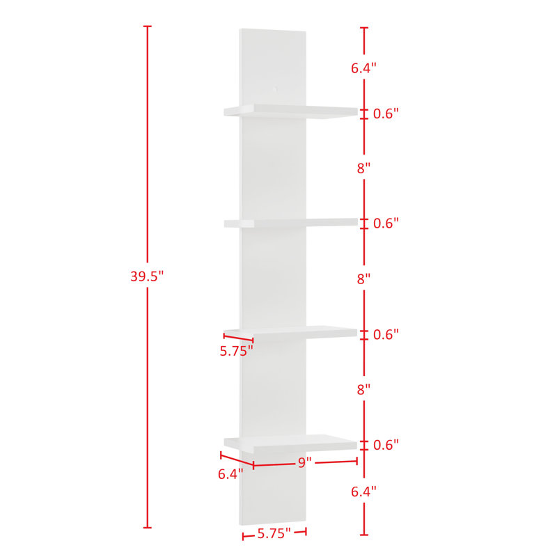 Ebern Designs Arica Decorative 4 Tier Column Wall Shelf & Reviews | Wayfair