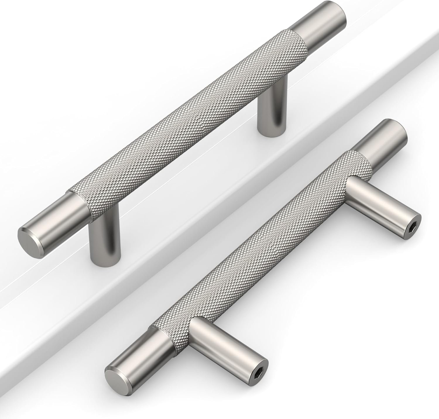 HAPPY LIFE 10 Pack Cabinet Pulls - Heavy Duty Knurled Kitchen Cabinet ...