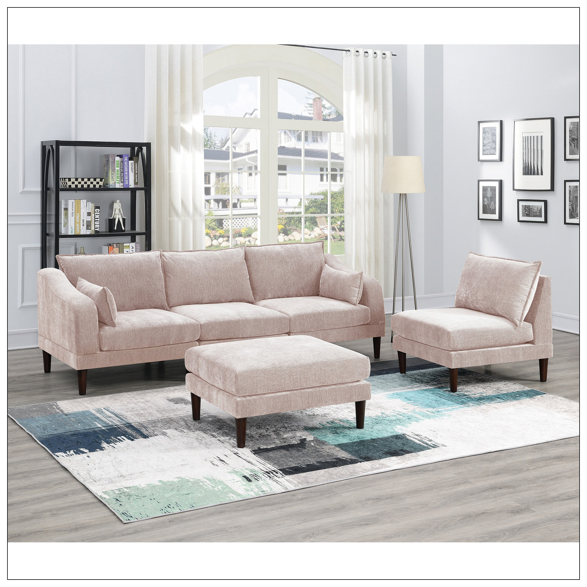 Latitude Run® Beautiful 5Pcs Modular Sectional Set 2X One Arm Chairs 2X ...