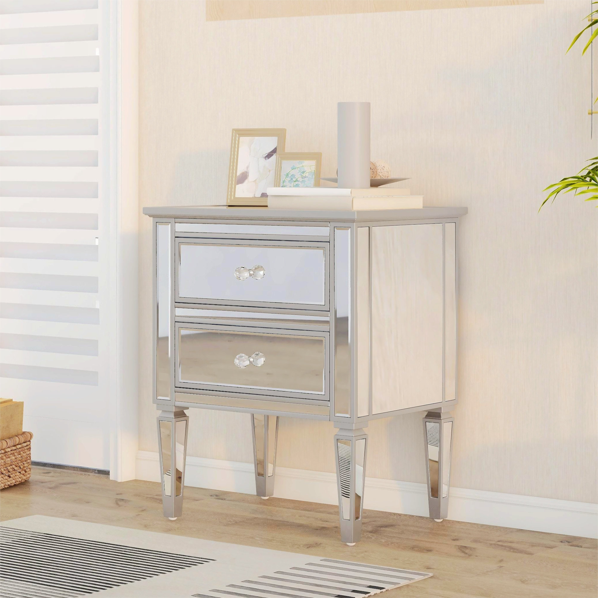 House of Hampton® Jhoan Glass+MDF Accent Chest | Wayfair