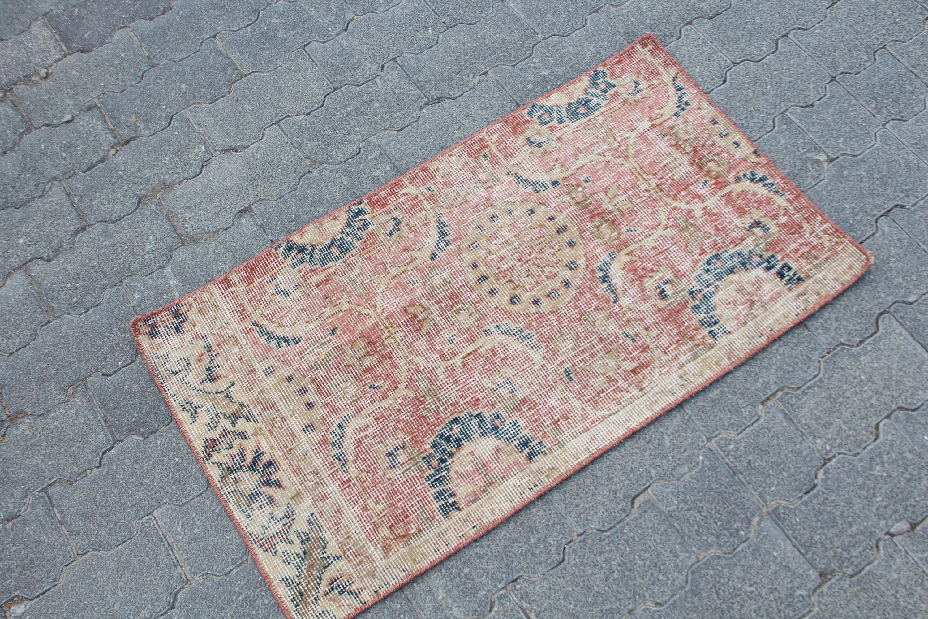 Bungalow Rose Vintage Turkish Small Red Rug - Antique Wool Area Rug ...