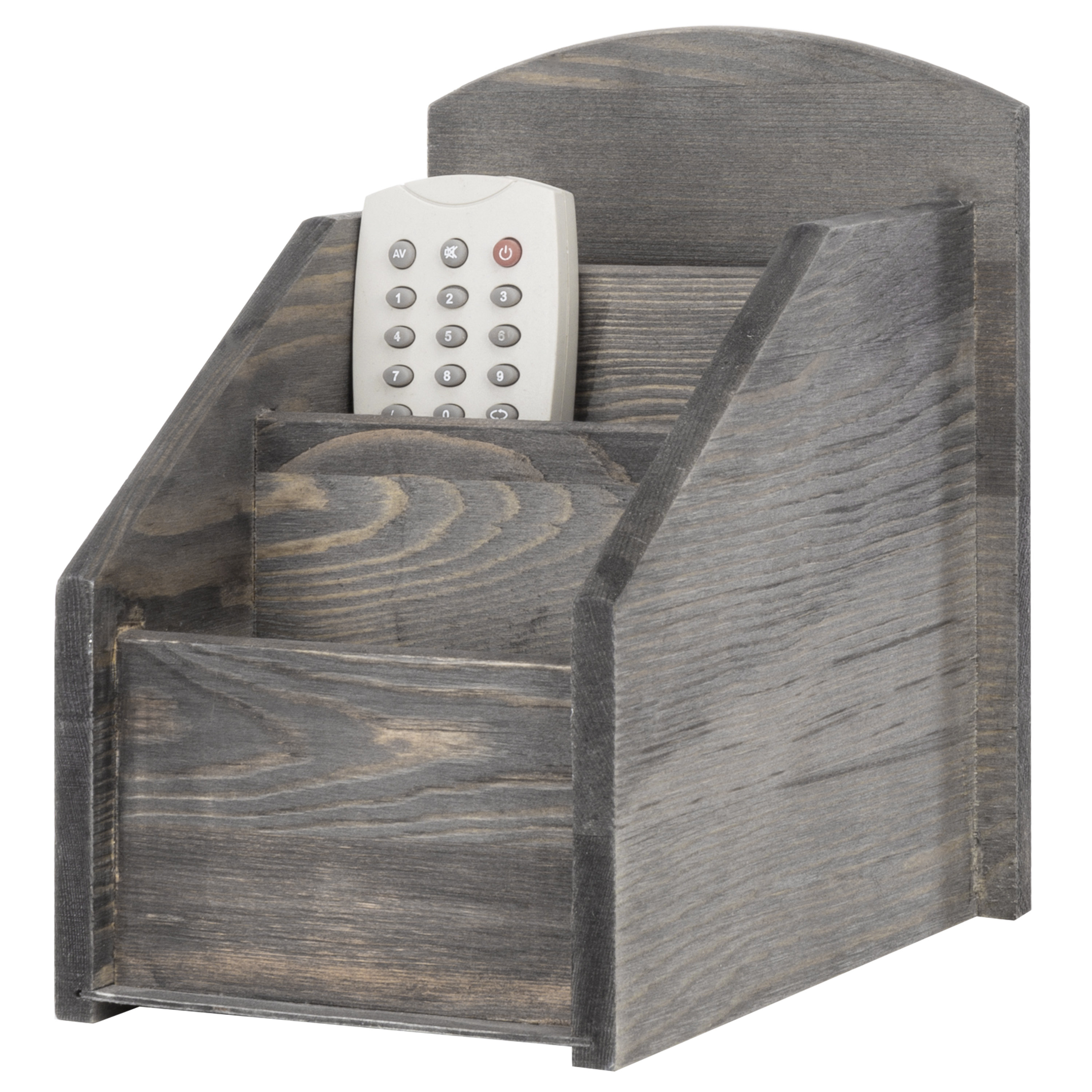 MyGift 3 Slot Solid Wood Remote Control Holder - Wayfair Canada