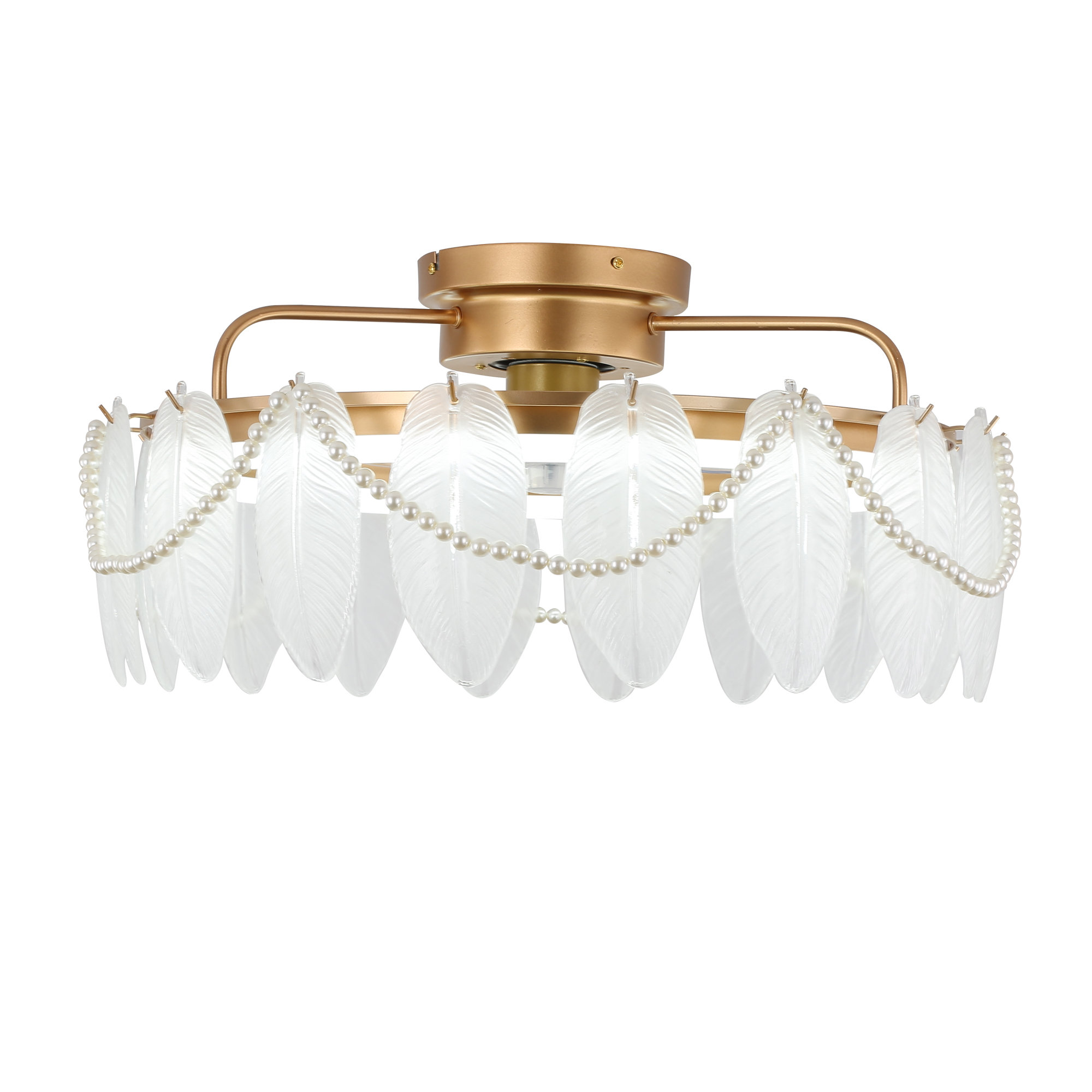 Mercer41 Shionna 20" Posh Glam Low Profile Reversible Ceiling Fan with ...