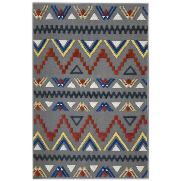 Bakero Aztec Hand Woven Grey Area Rug | Wayfair.co.uk