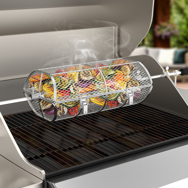 Hitechluxe Stainless Steel Rotisserie Basket & Reviews | Wayfair