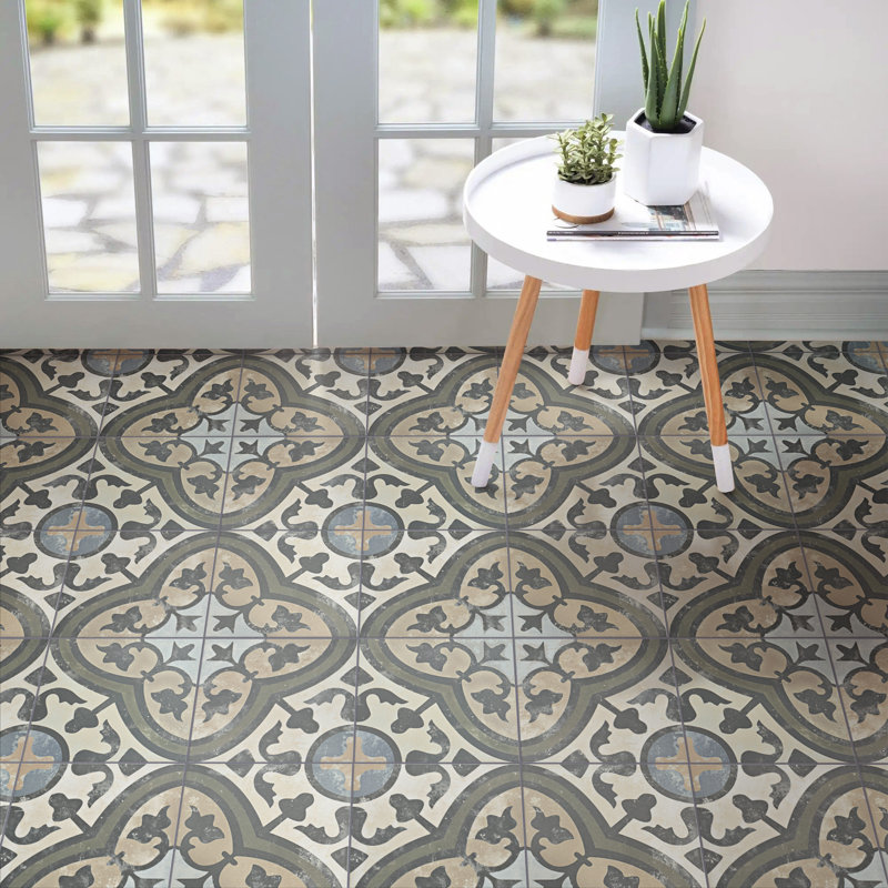 Merola Tile Evoque Arte Carthusian 10" x 10" Porcelain Patterned Wall ...