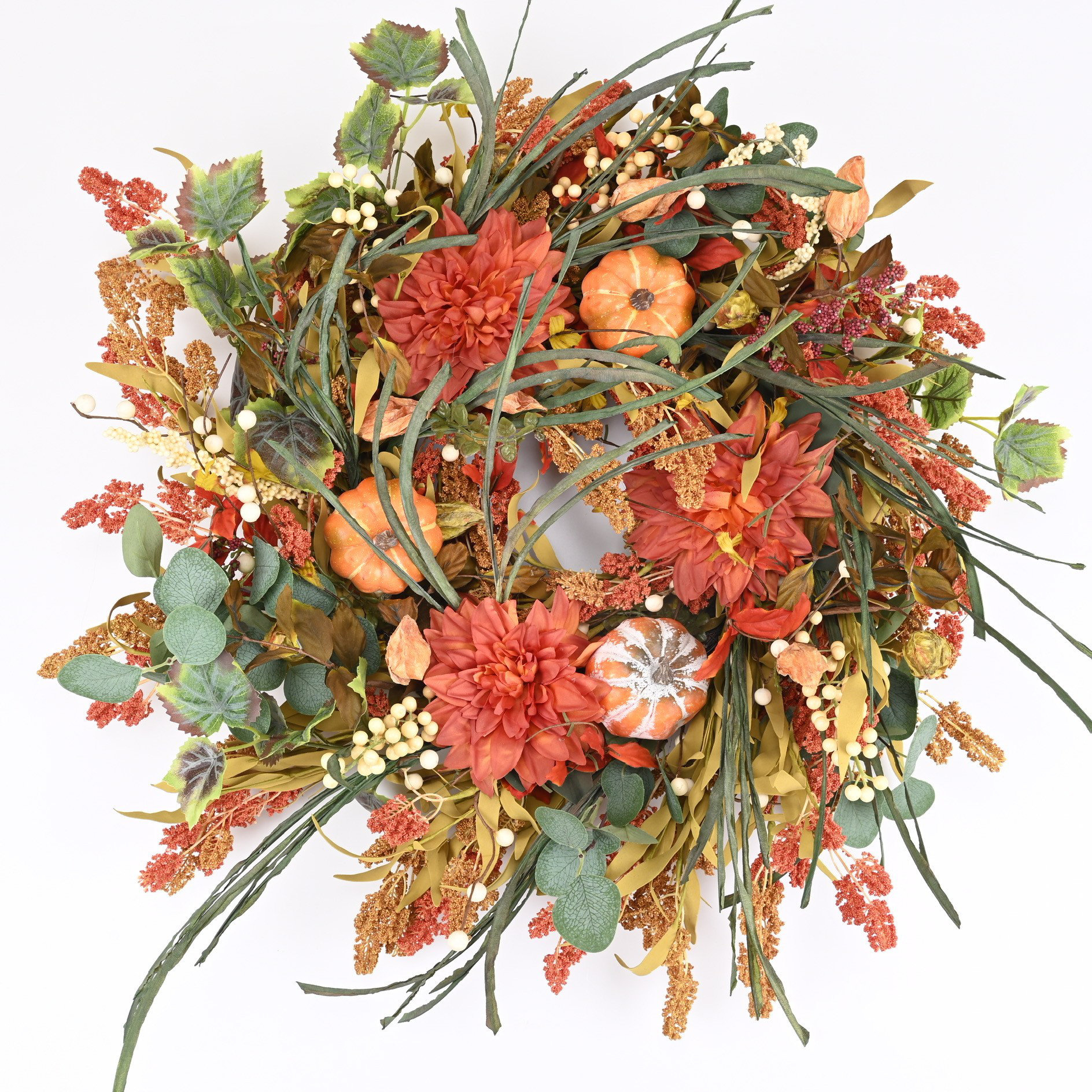 The Holiday Aisle® 24" Fall Front Door Thanksgiving Day Harvest Pumpkin ...