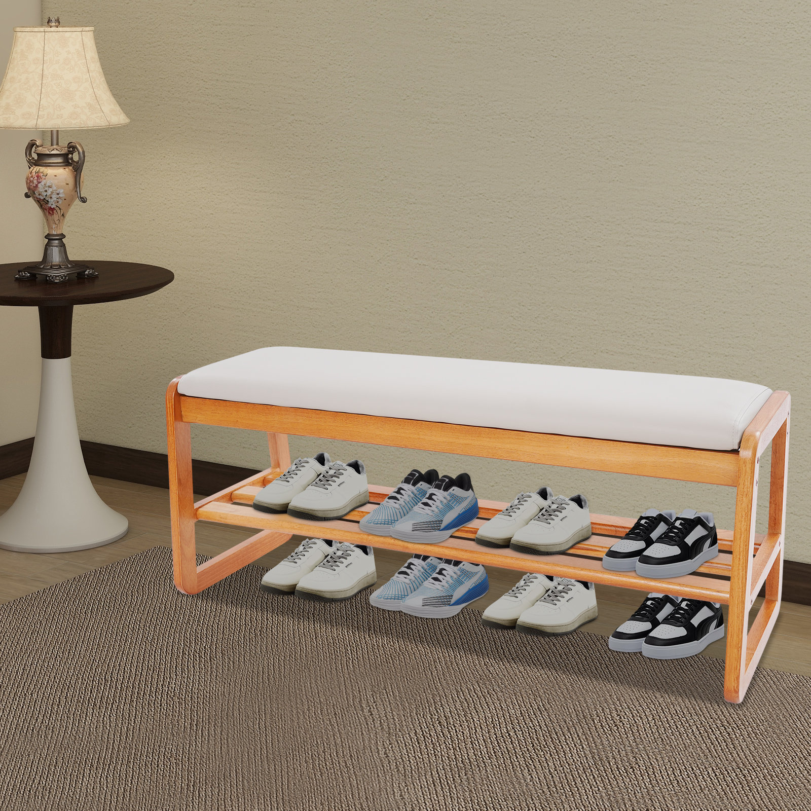 Latitude Run® 4-Pair Shoe Storage Bench | Wayfair