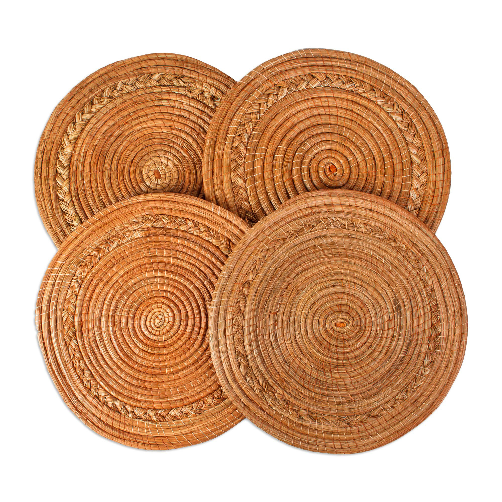 Bayou Breeze Bahre Handmade Forest Circles Pine Needle Placemats (Set ...