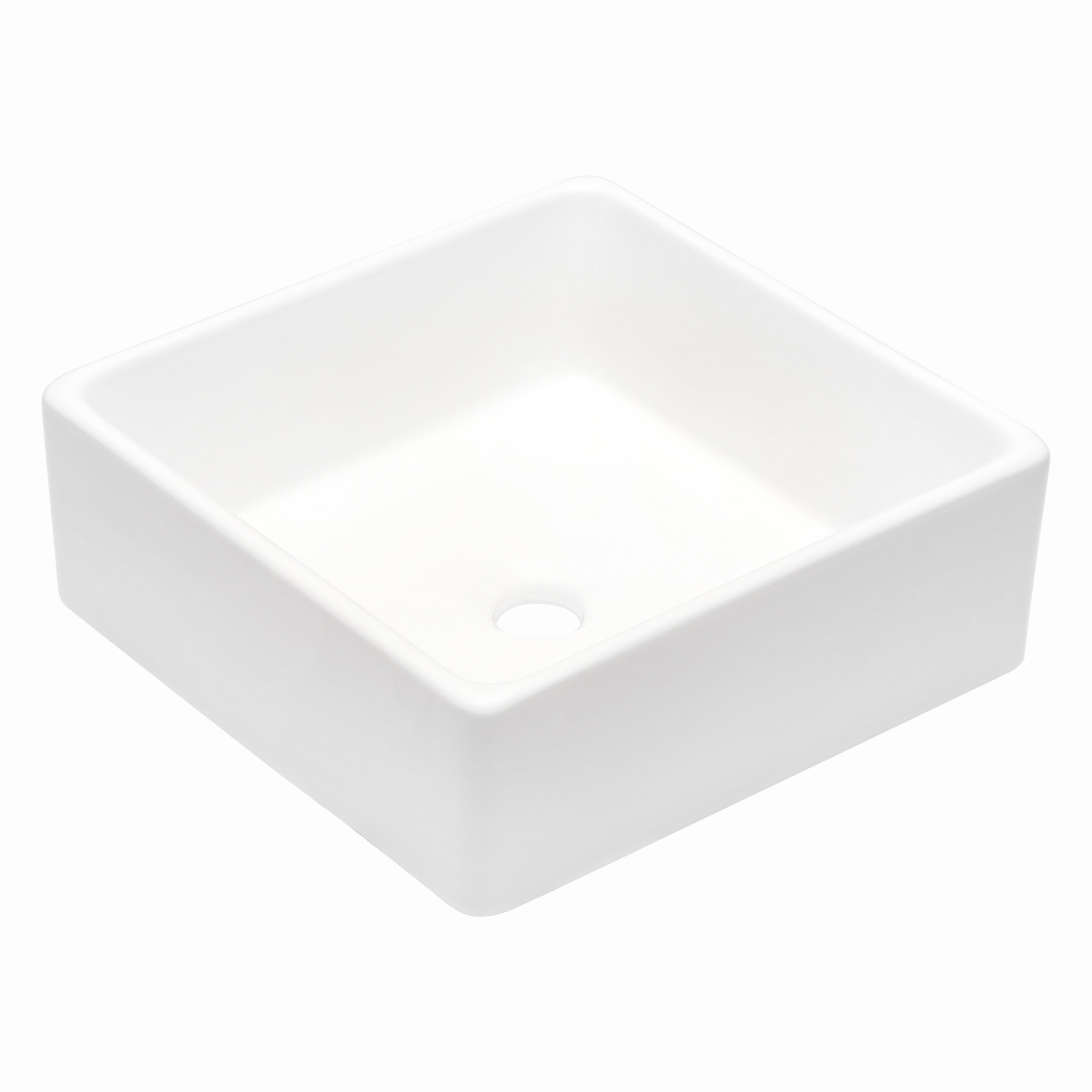 Ebern Designs 15X15 Inch White Ceramic Bathroom Vessel Sink - European ...