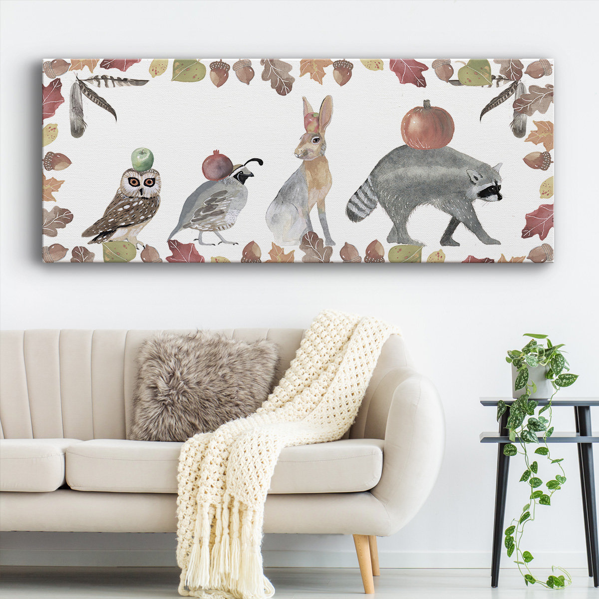 Millwood Pines Cute Autumn Forest Collection D On Canvas Print | Wayfair