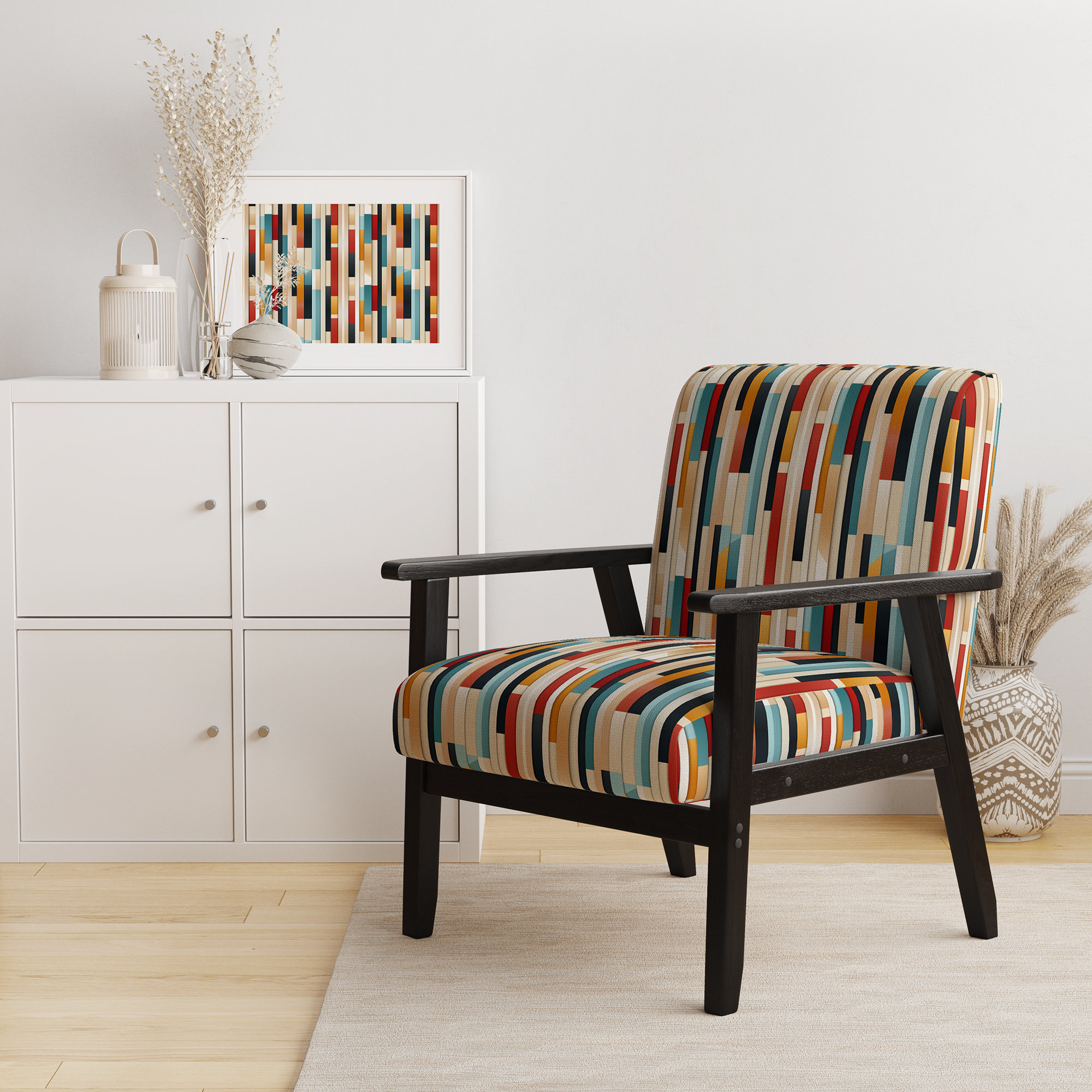Red Barrel Studio® Modern Bold Stripes Pattern - Upholstered Modern ...