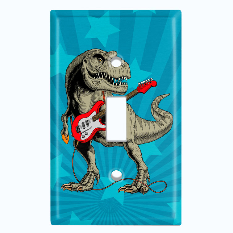WorldAcc Metal Light Switch Plate Outlet Cover (Dinosaur T-Rex Guitar ...