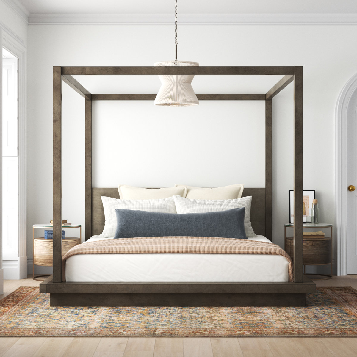 Joss & Main Brooks Solid Wood Low Profile Canopy Bed & Reviews | Joss ...